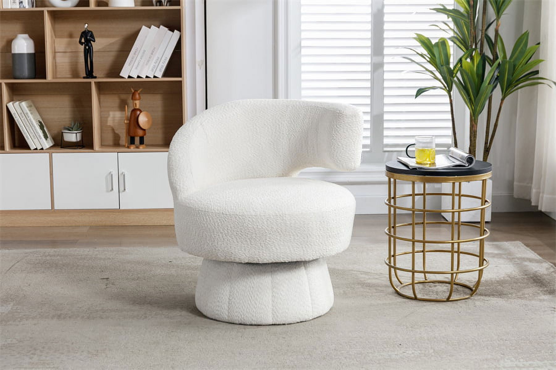360 Degree Swivel Cuddle Barrel Accent Chairs, Round Armchairs with ...