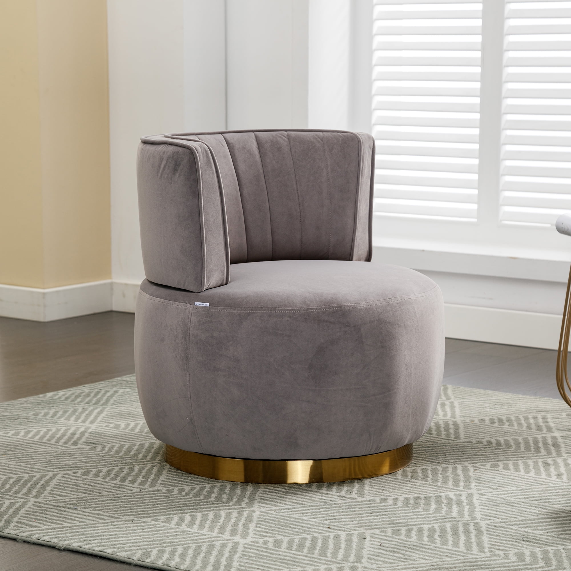 360 Degree Swivel Cuddle Barrel Accent Sofa Chairs, Round Armchairs ...
