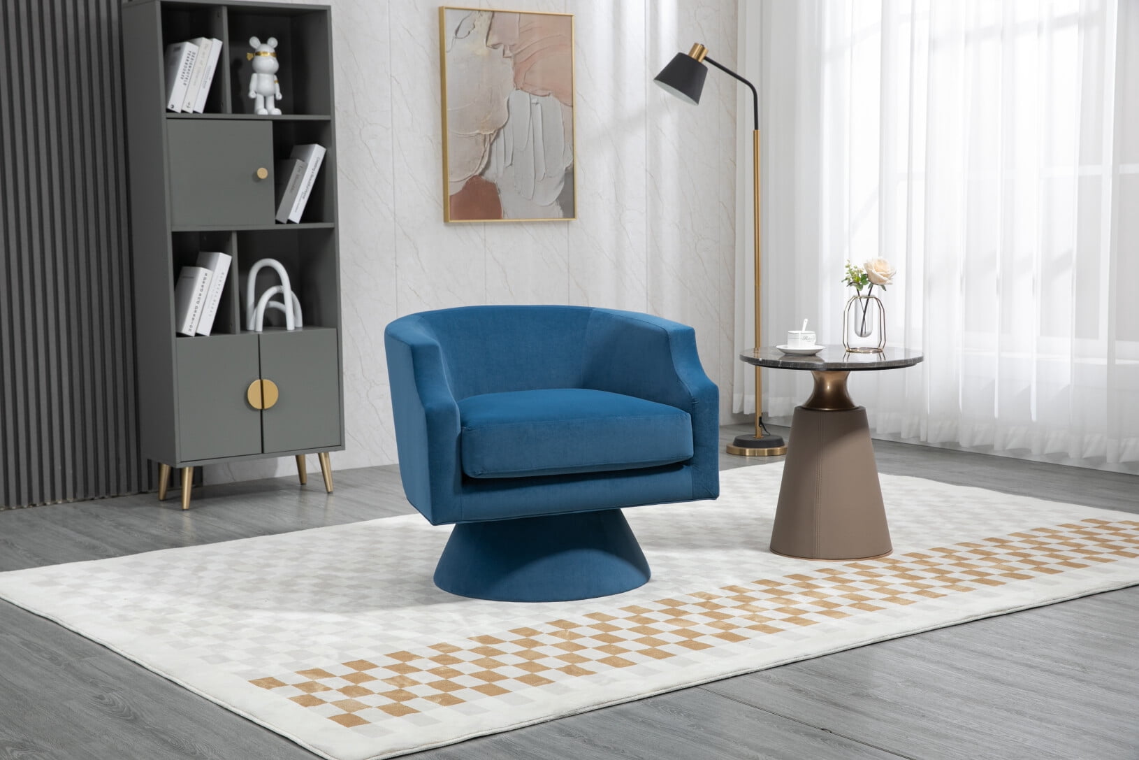 360 Degree Swivel Cuddle Barrel Accent Sofa Chairs, Round Armchairs ...