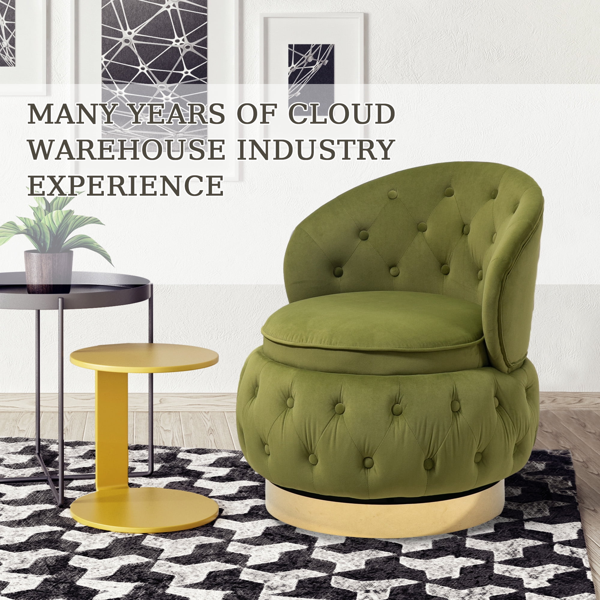 360 Degree Swivel Cuddle Barrel Accent Storage Chairs, Round Armchairs ...