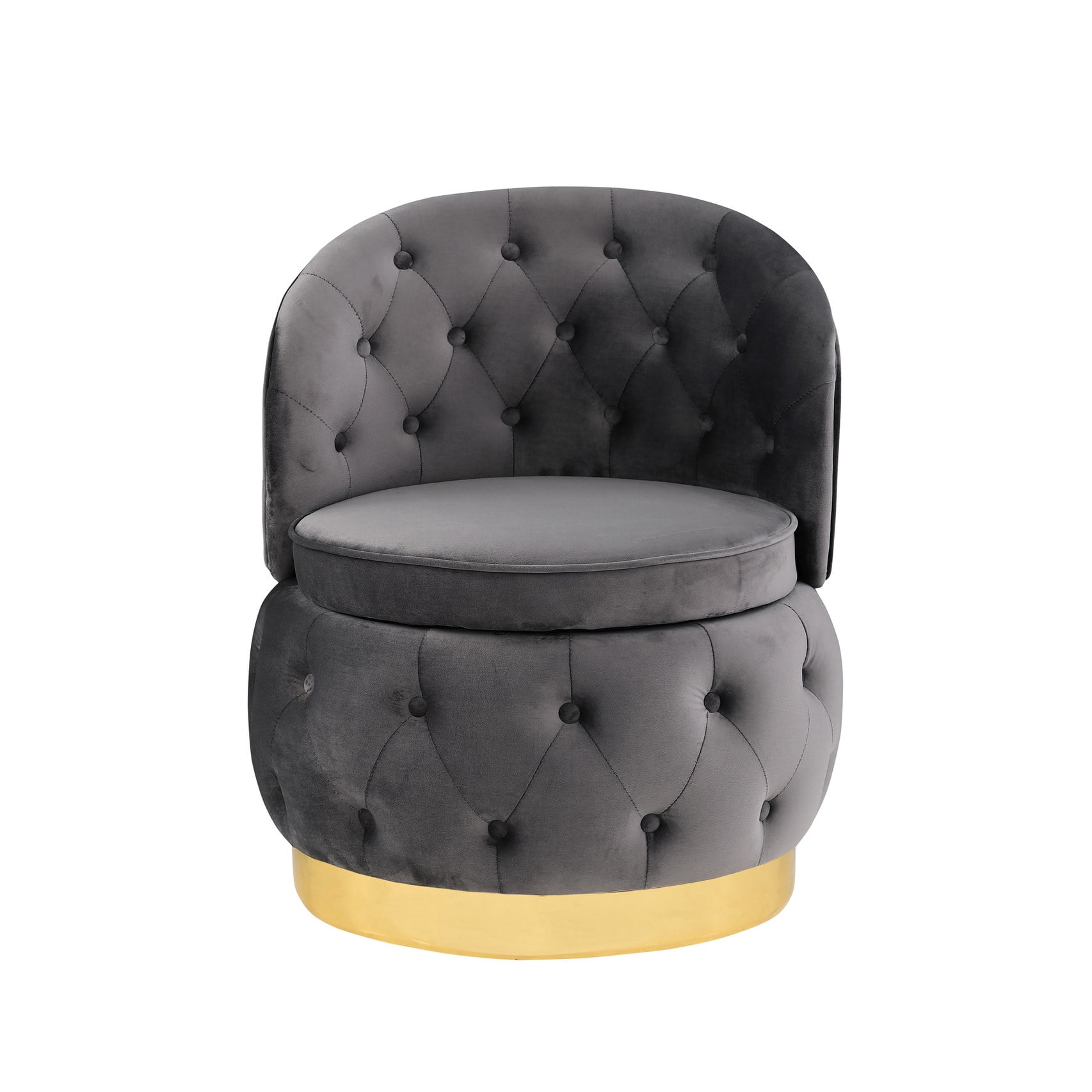 360 Degree Swivel Cuddle Barrel Chair, Gray Velvet, 25.57 lb | Stylish ...