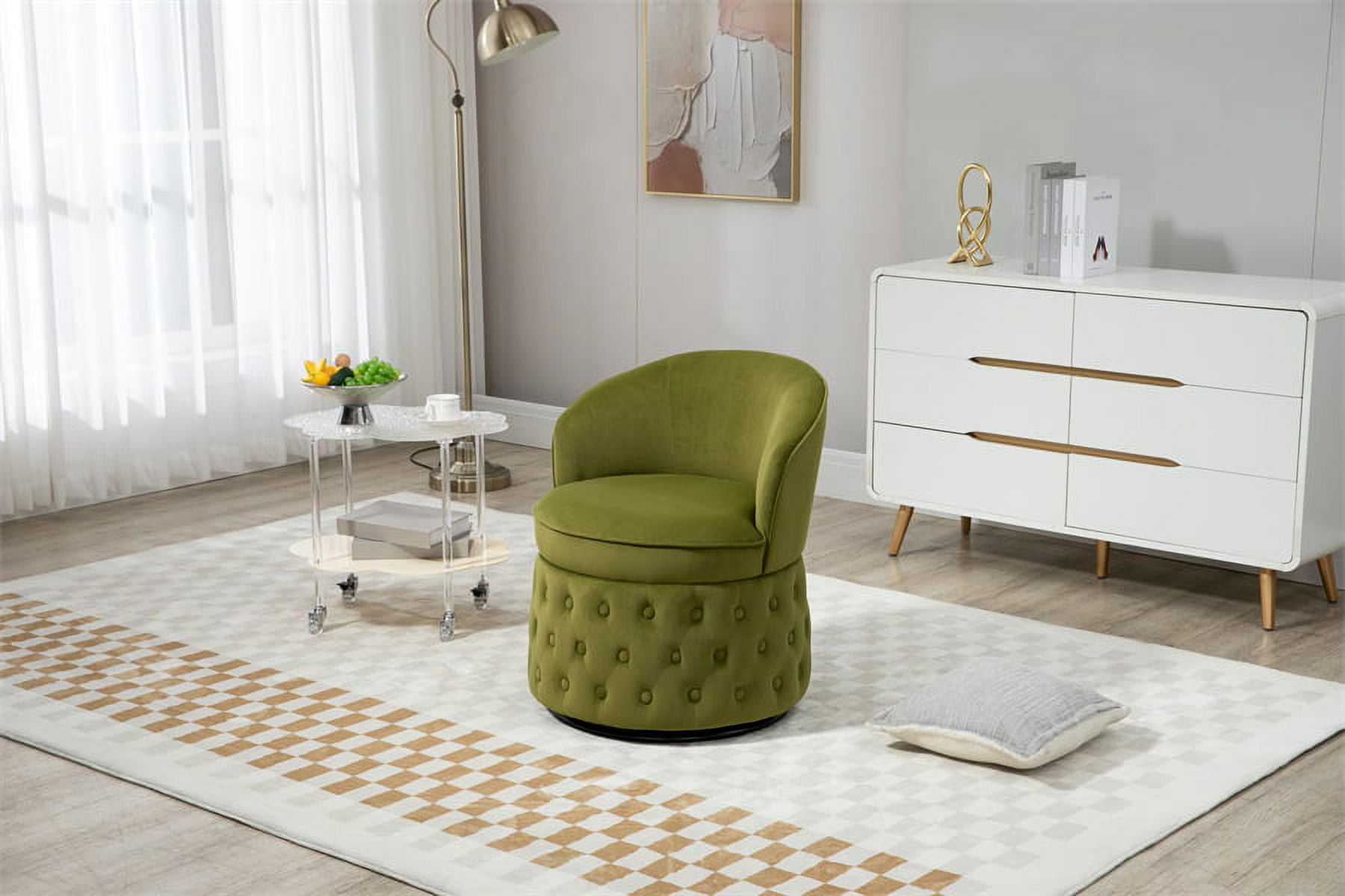 360 Degree Swivel Cuddle Barrel Chairs, Round Accent Armless chairs ...