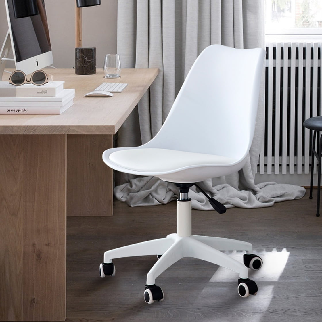360 Degree Swivel Desk Chair with Wheels, Modern Home Office Chair with ...