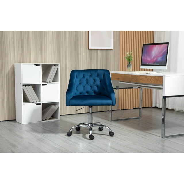 360 Degree Swivel Height Adjustable Office Chair, Velvet Fabric Swivel ...