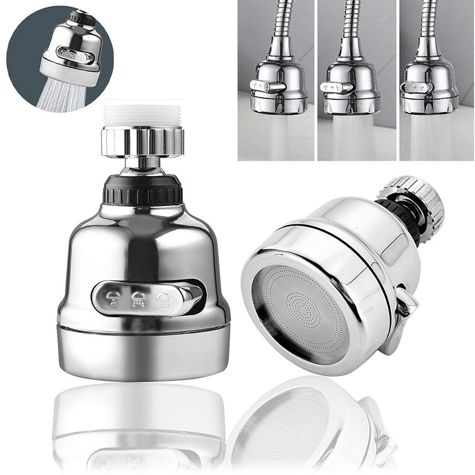 360 Degree Swivel Kitchen Faucet Aerator Adjustable Mode Sprayer Filter ...