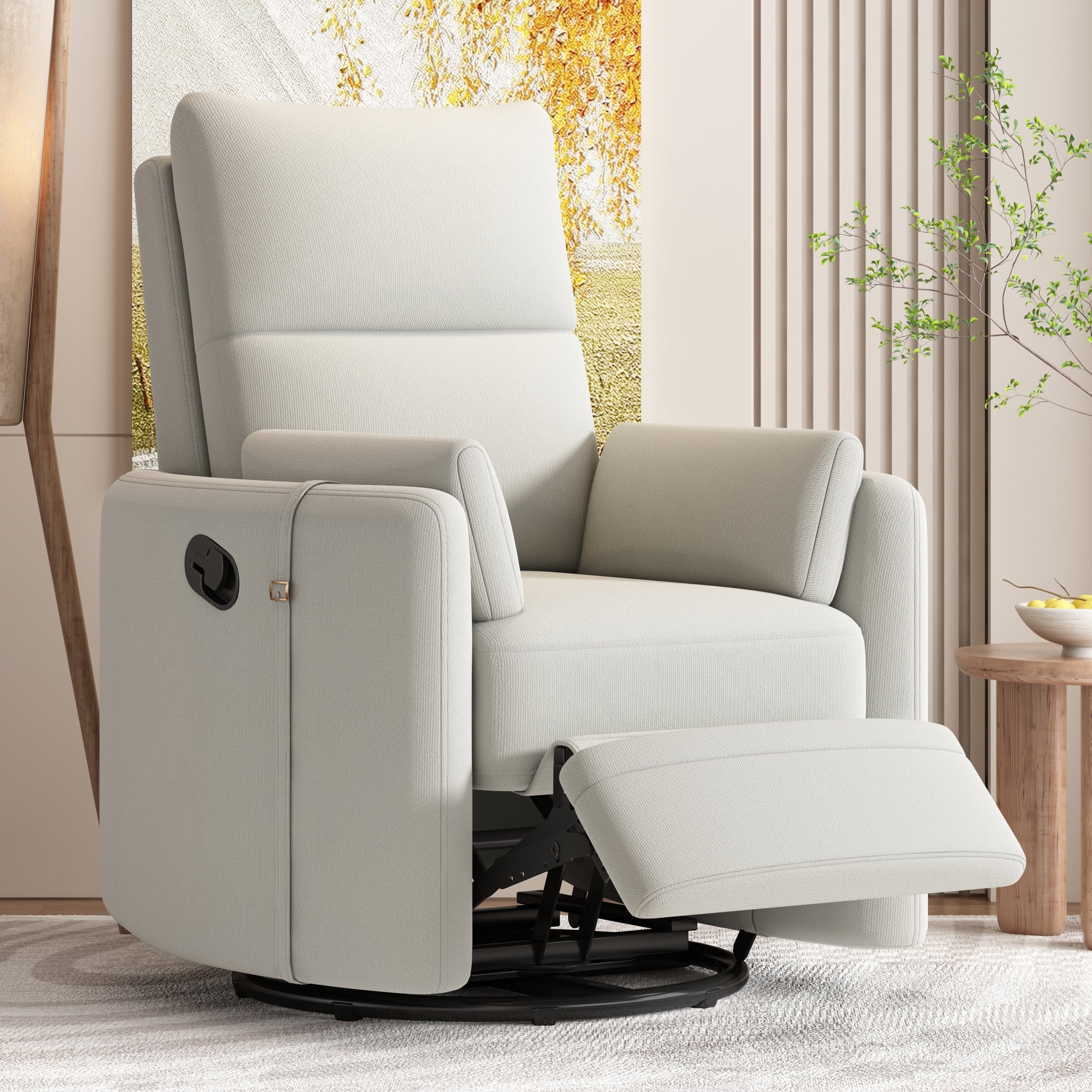 360 Degree Swivel Recliner Chair With Detachable Pillow, Backrest And ...