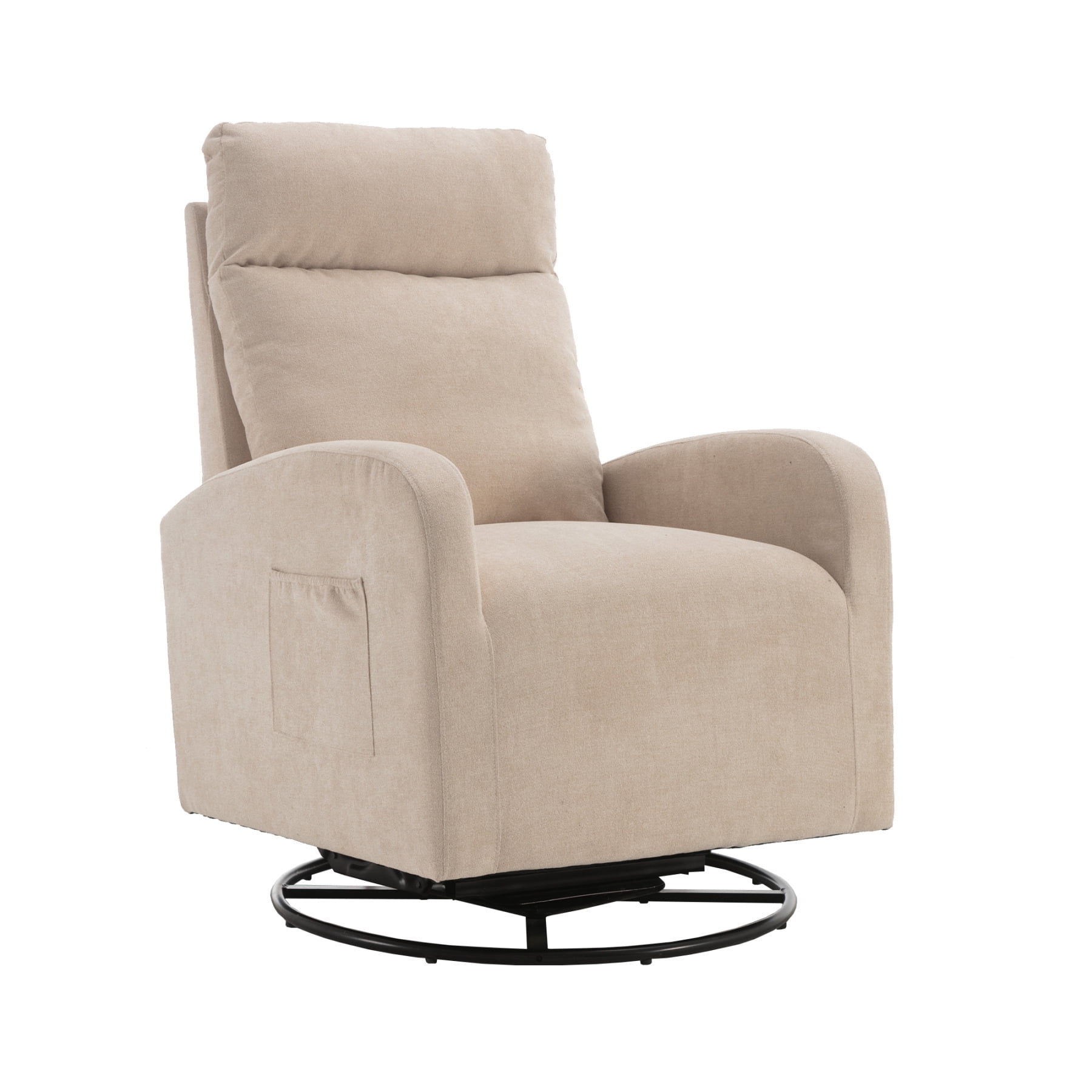 360-Degree Swivel Rocking Chair with Convenient Side Pocket, Glider ...