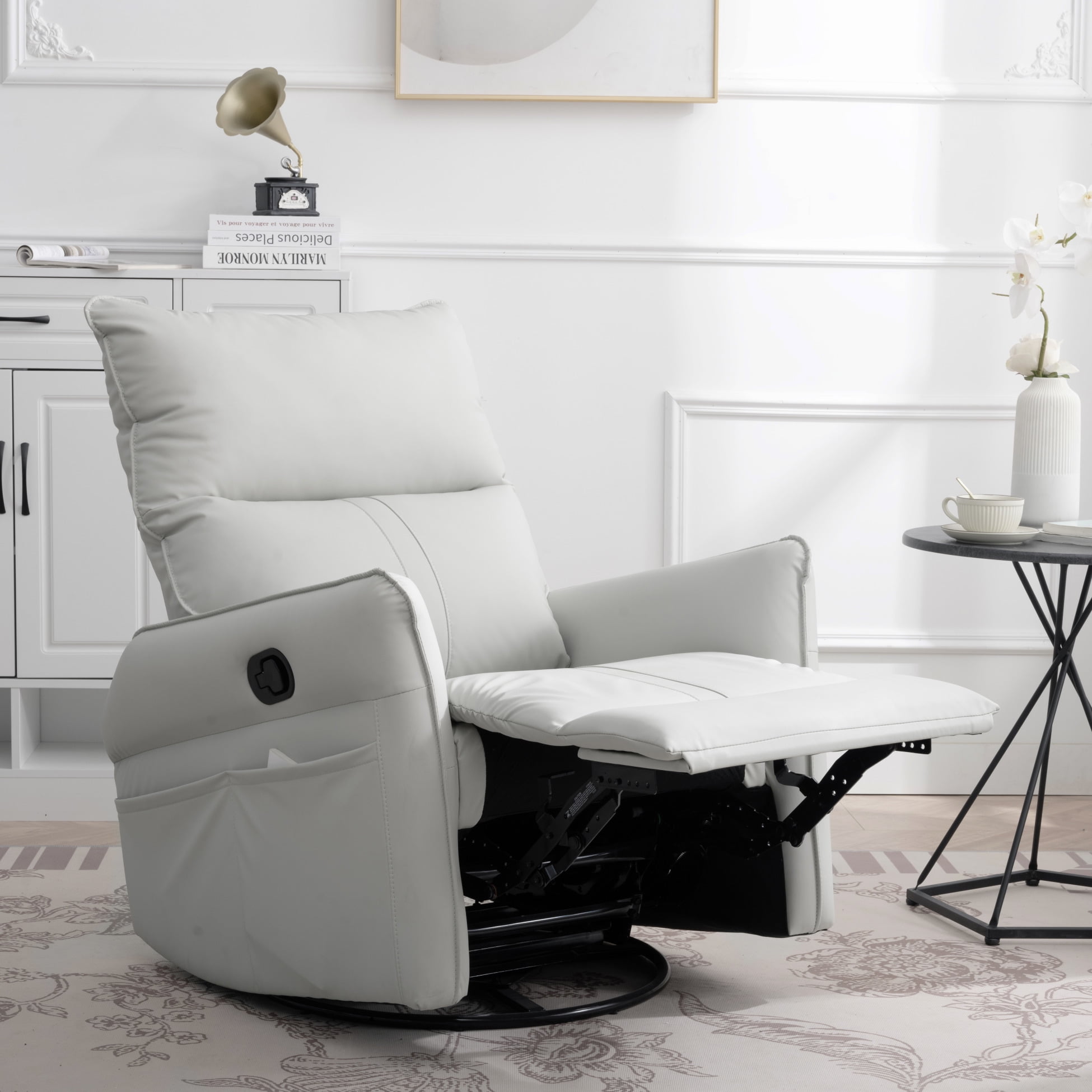 360 Degree Swivel Rocking Recliner Chair, Modern Adjustable Lounge ...