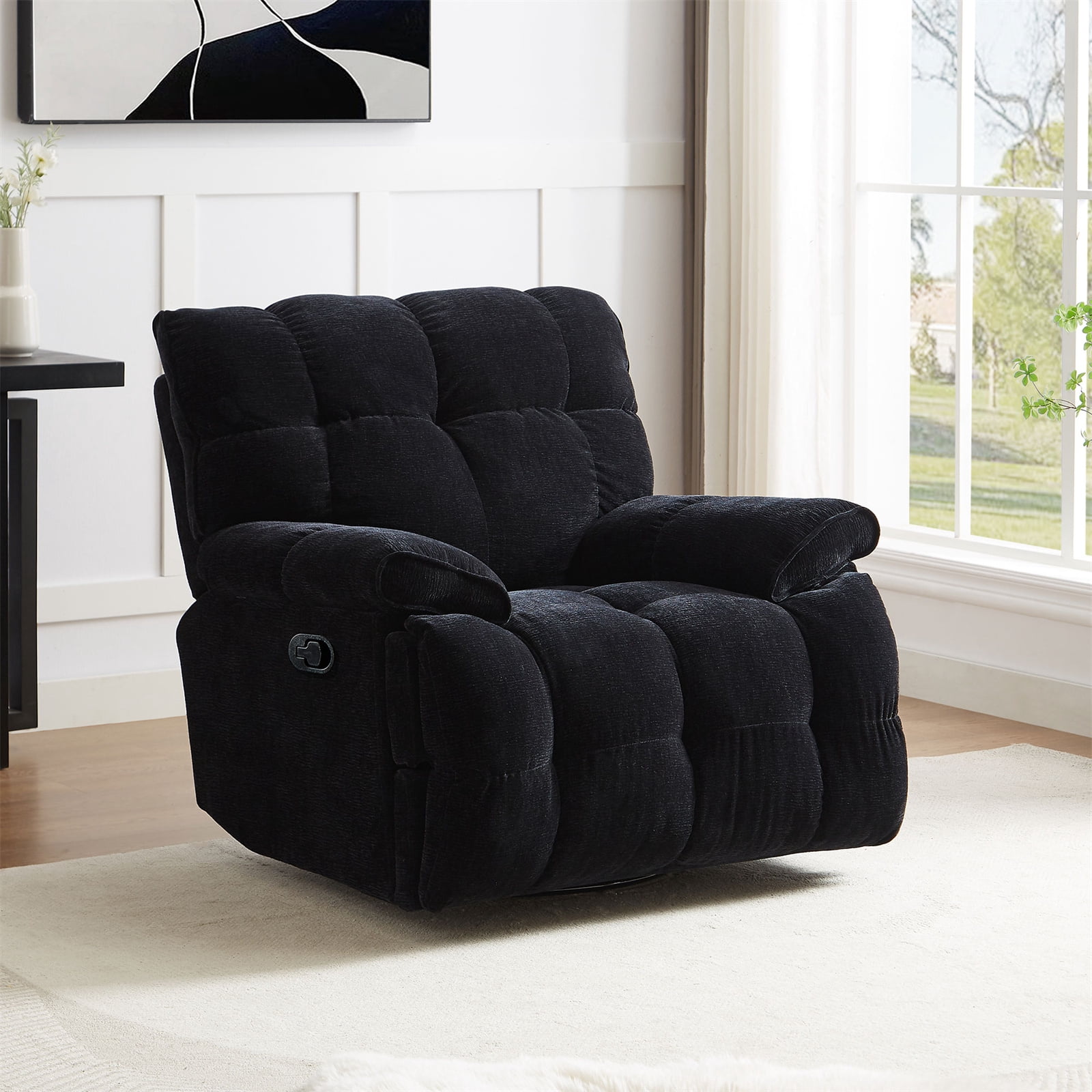 360 Degree Swivel Single Sofa, Modern Heavy Duty Reclining Chair with ...