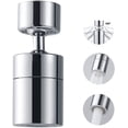 360 Degree Swivel Sink Faucet Aerator,2-FlowBig Angle Water Saving Dual ...