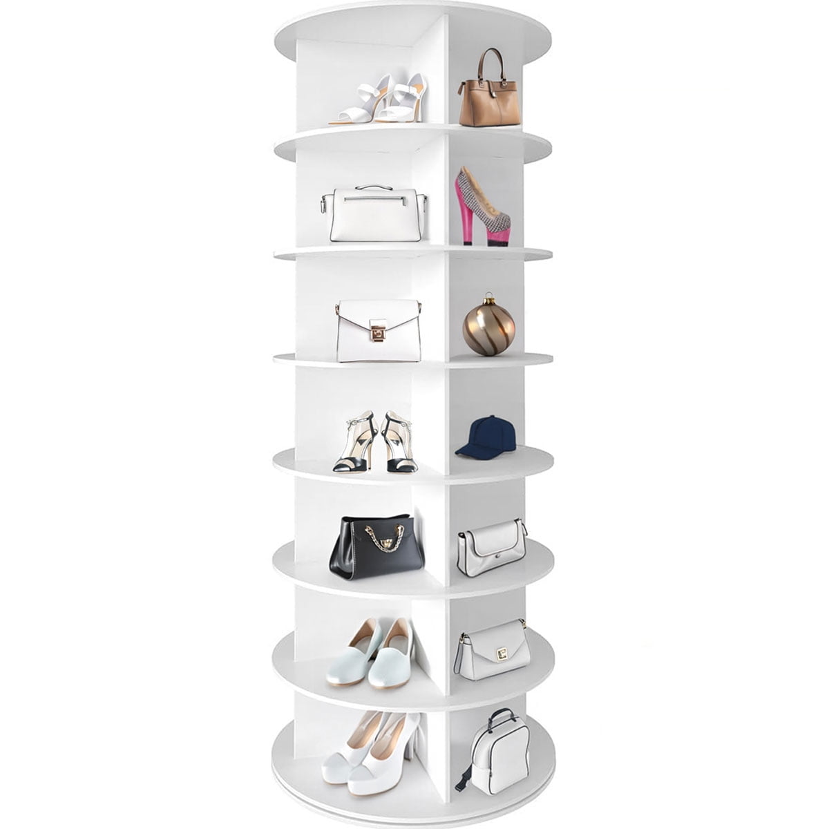 360 Degree Vertical 7 Tier Rotating Shoe Rack Tower, Spinning Shoe ...