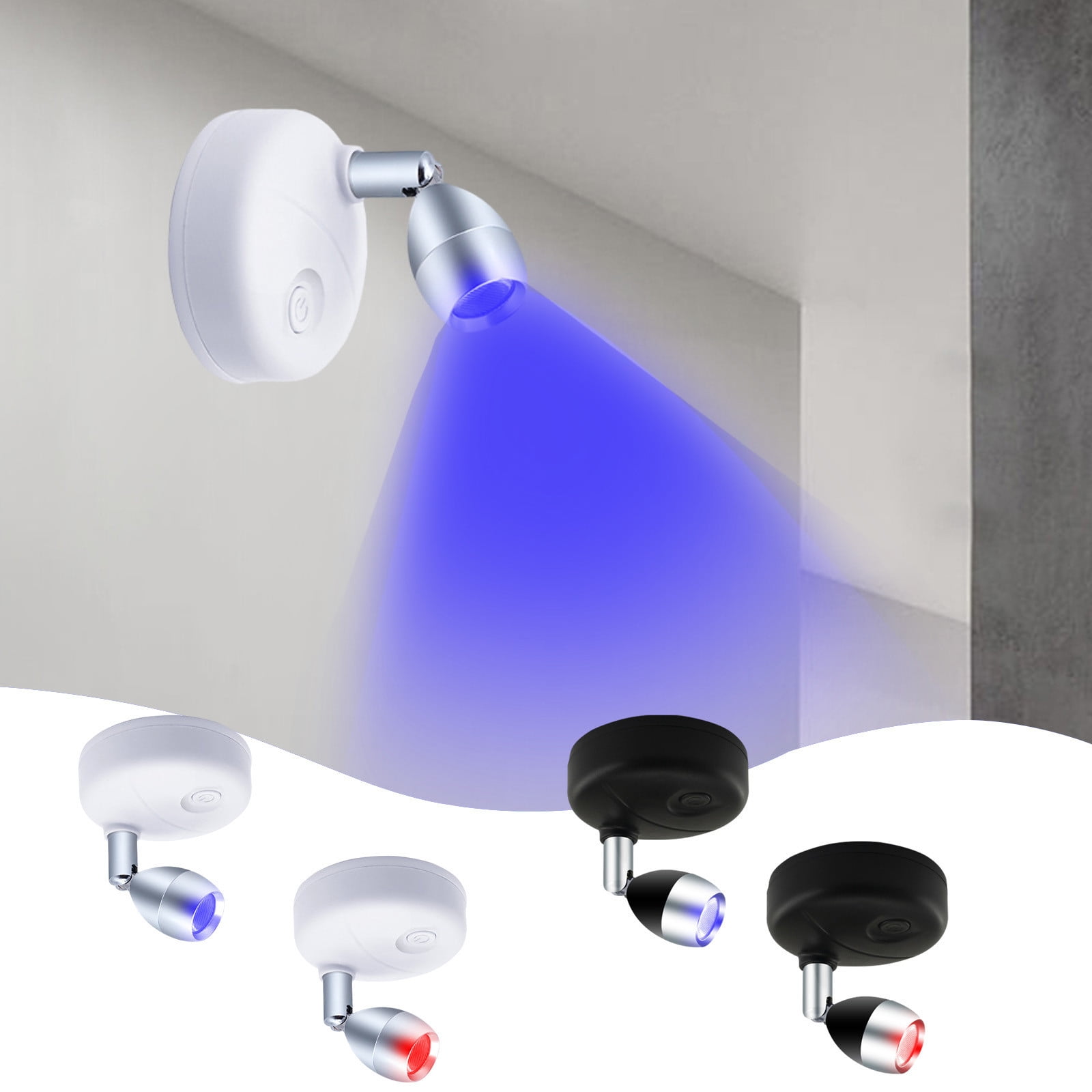 360 Degree Wall Light 2 Pack | Indoor LED Mood Lighting with RGB Colors ...