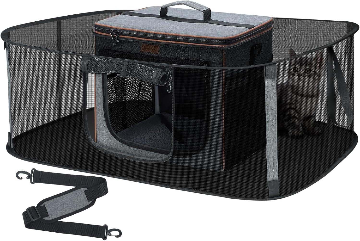 360 Degrees Expandable Pet Carrier Soft-Sided Pet Carrier, Large ...