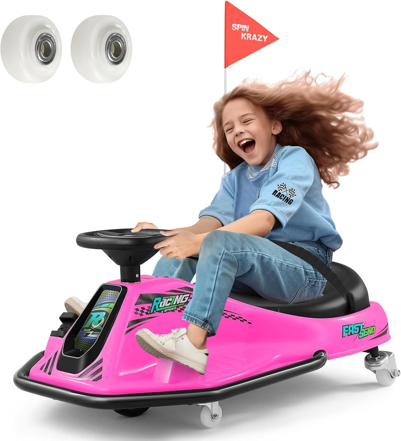 360 Degrees Rotating Ride On Drift Car, 24V Electric Drifting Go Kart ...