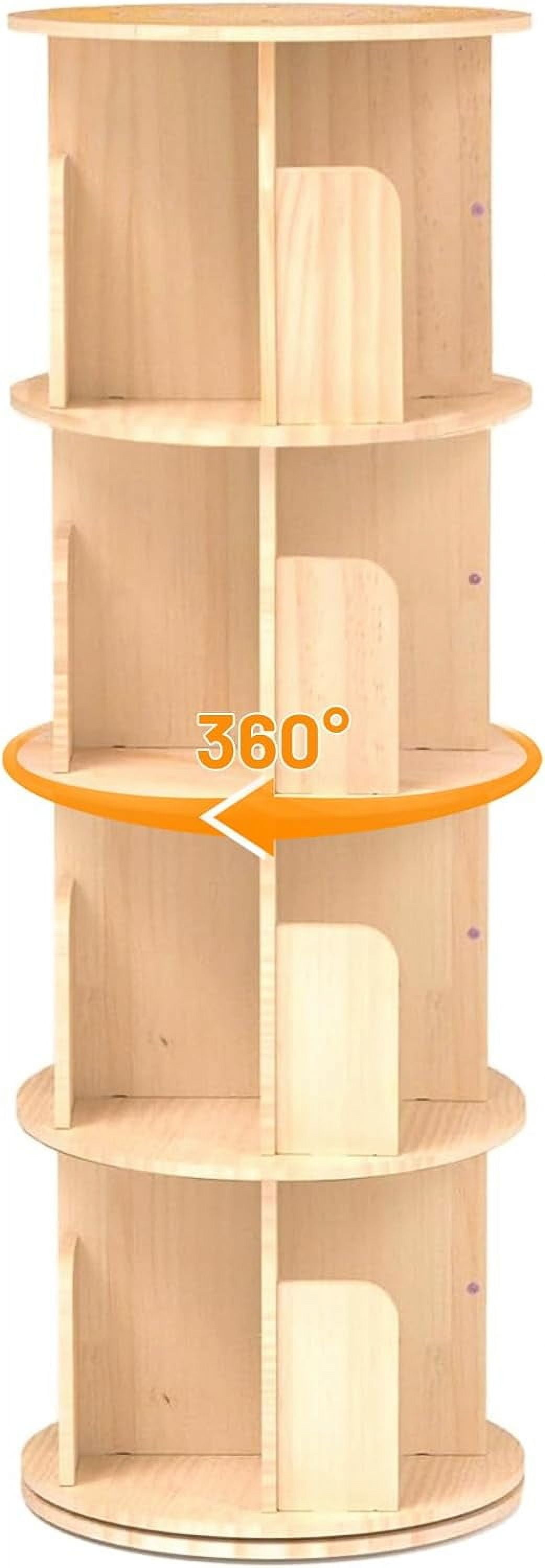 360 Display Rotating Bookshelf Tower, Spinning Bookshelf, 4 Tier ...