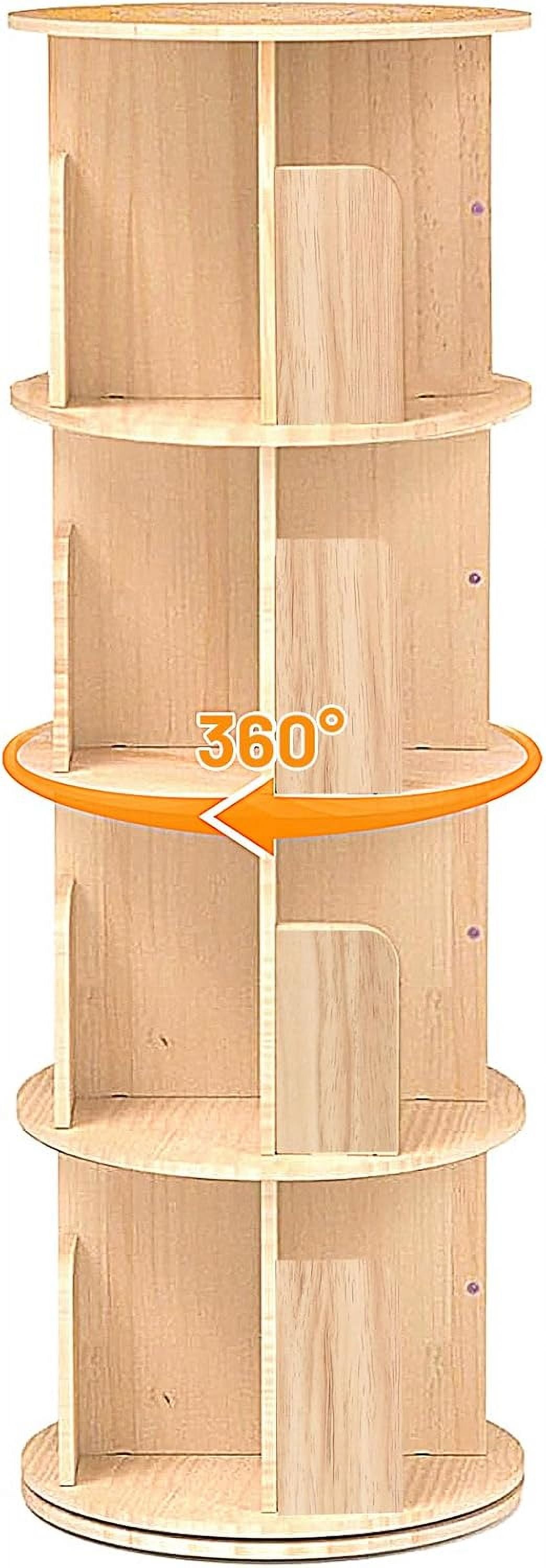360 Display Rotating Bookshelf Tower, Spinning Bookshelf, 4 Tier ...