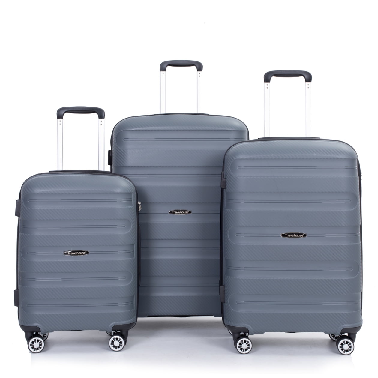 360°Double Spinner Wheel Suitcase 3-piece with Adjustable 3-step ...
