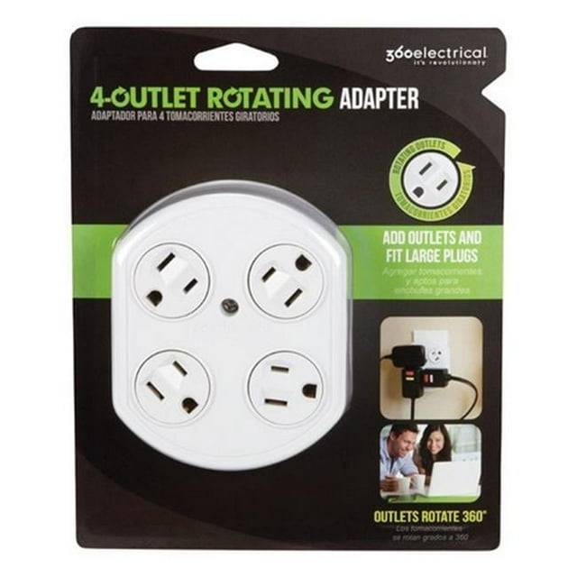 360 Electrical 36030 Quad Tap Rotating Outlet Adapter - Walmart.com