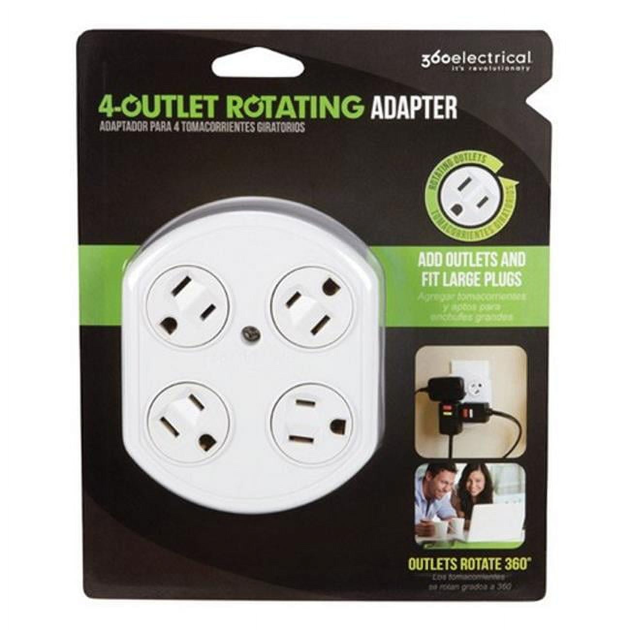 360 Electrical 36030 Quad Tap Rotating Outlet Adapter - Walmart.com