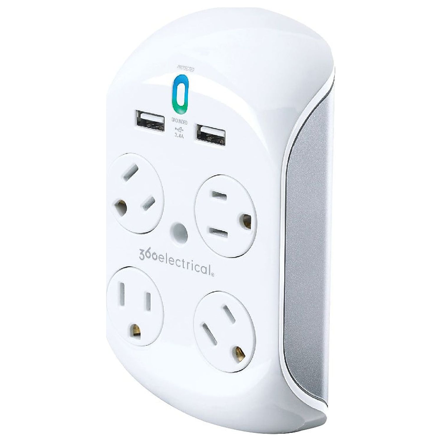 360 Electrical Revolve3.4 4 Rotating Outlets 2 36038 - Walmart.com