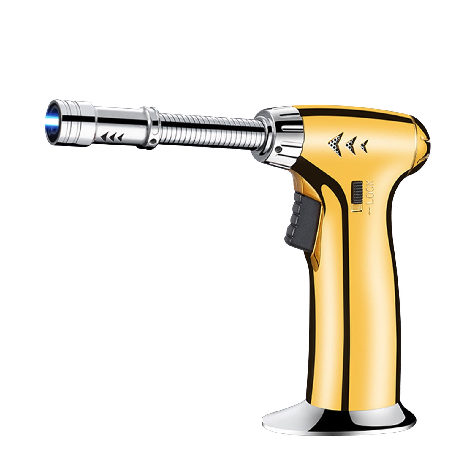 360° Flexible Hose Butane Torch Lighter Adjustable Flame Windproof BBQ ...