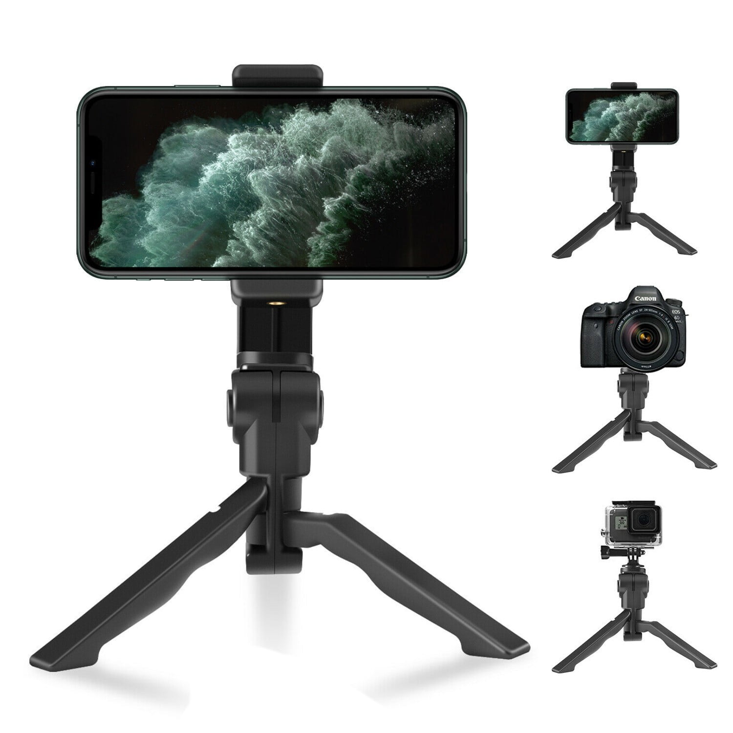 360° Folding Mini Tripod Stand Phone Camera Portable Holder w/Cellphone ...