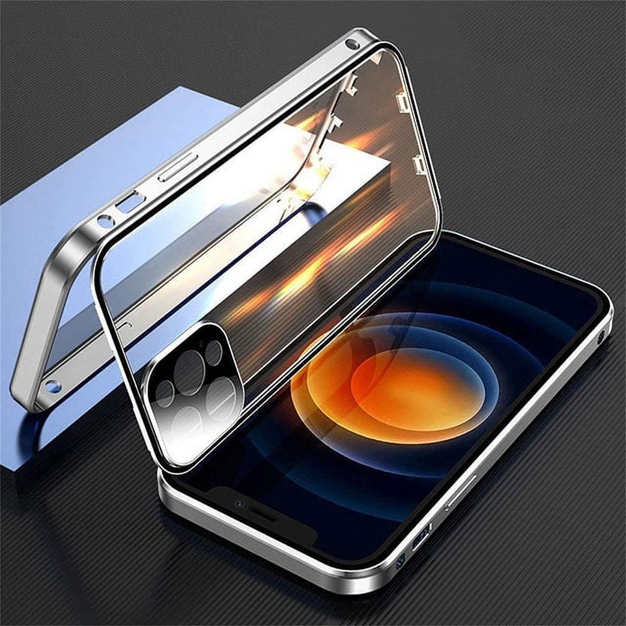 360°Full Protection Metal Magnetic Snap Lock Phone Case for iPhone ...