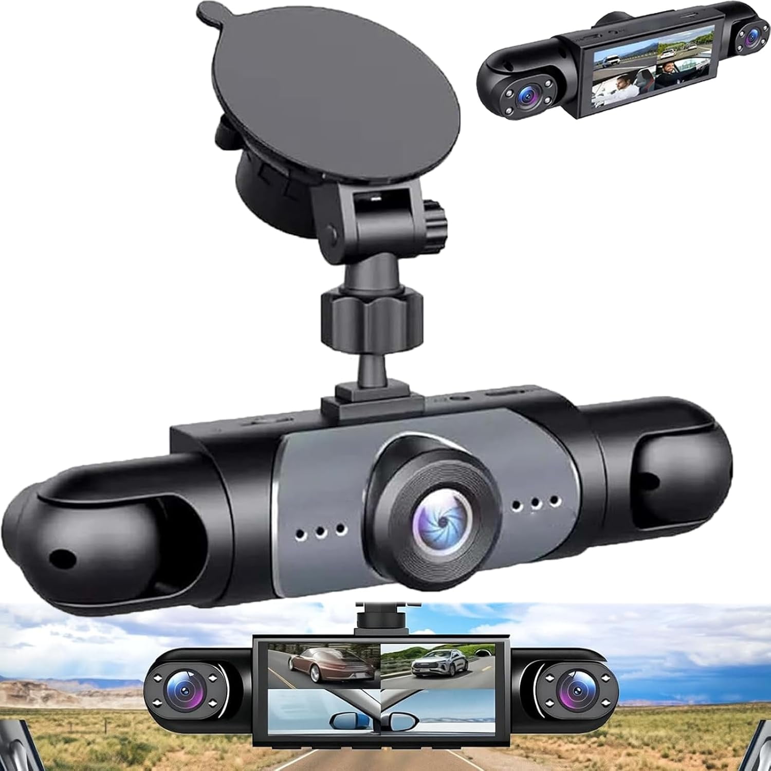 360° Full View Car Dashcam System, 4 Channel Dash Cam, Four-Camera ...