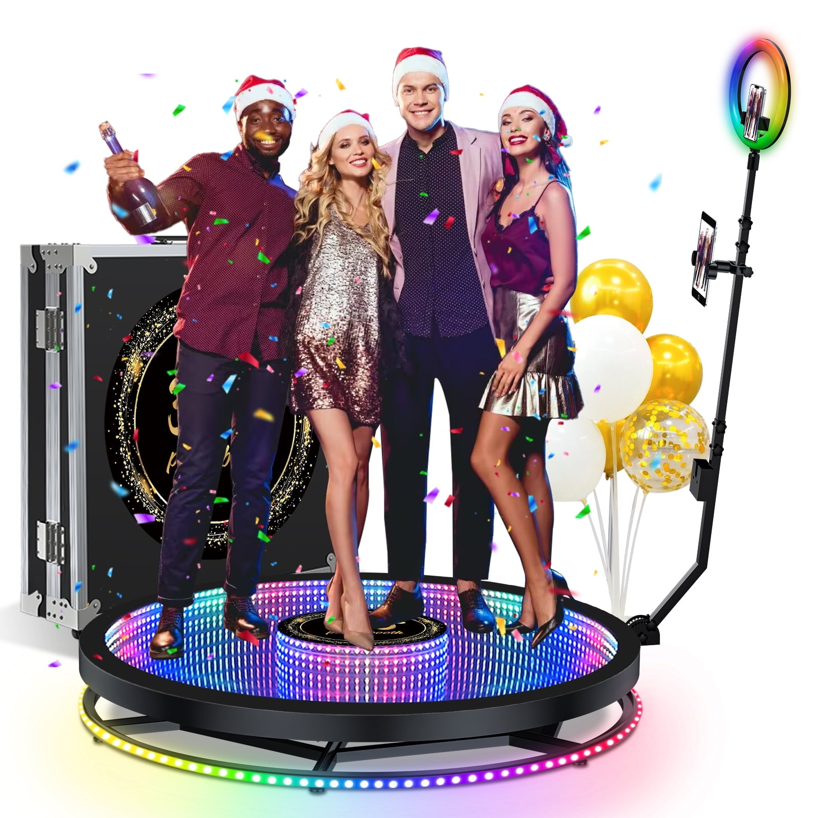 360 Glass Photo Booth Machine 35.4in/90cm, Automatic Spinning Video ...