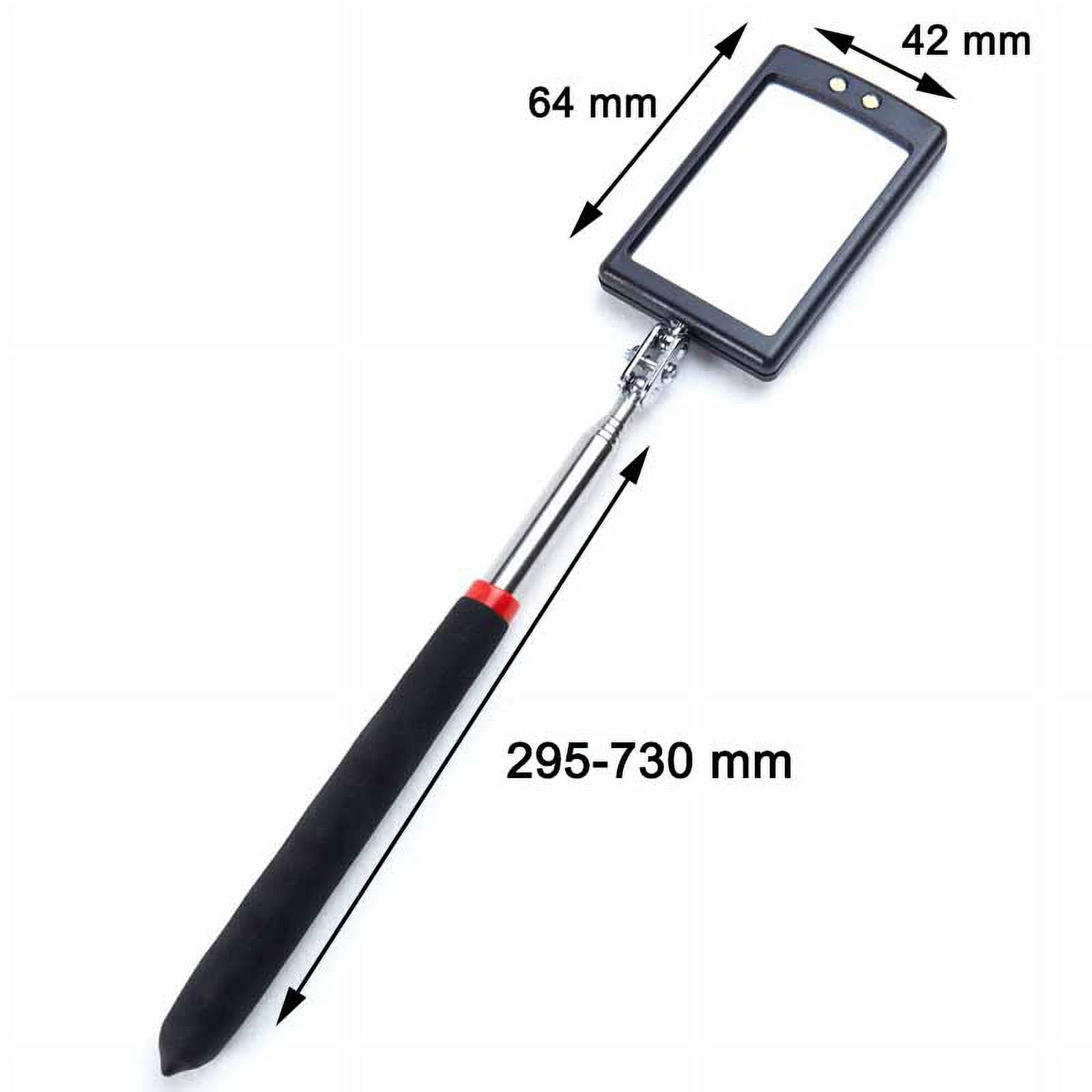 360 ° Inspection Mirror LED Light Telescoping Mirrors Extend Mechanic ...