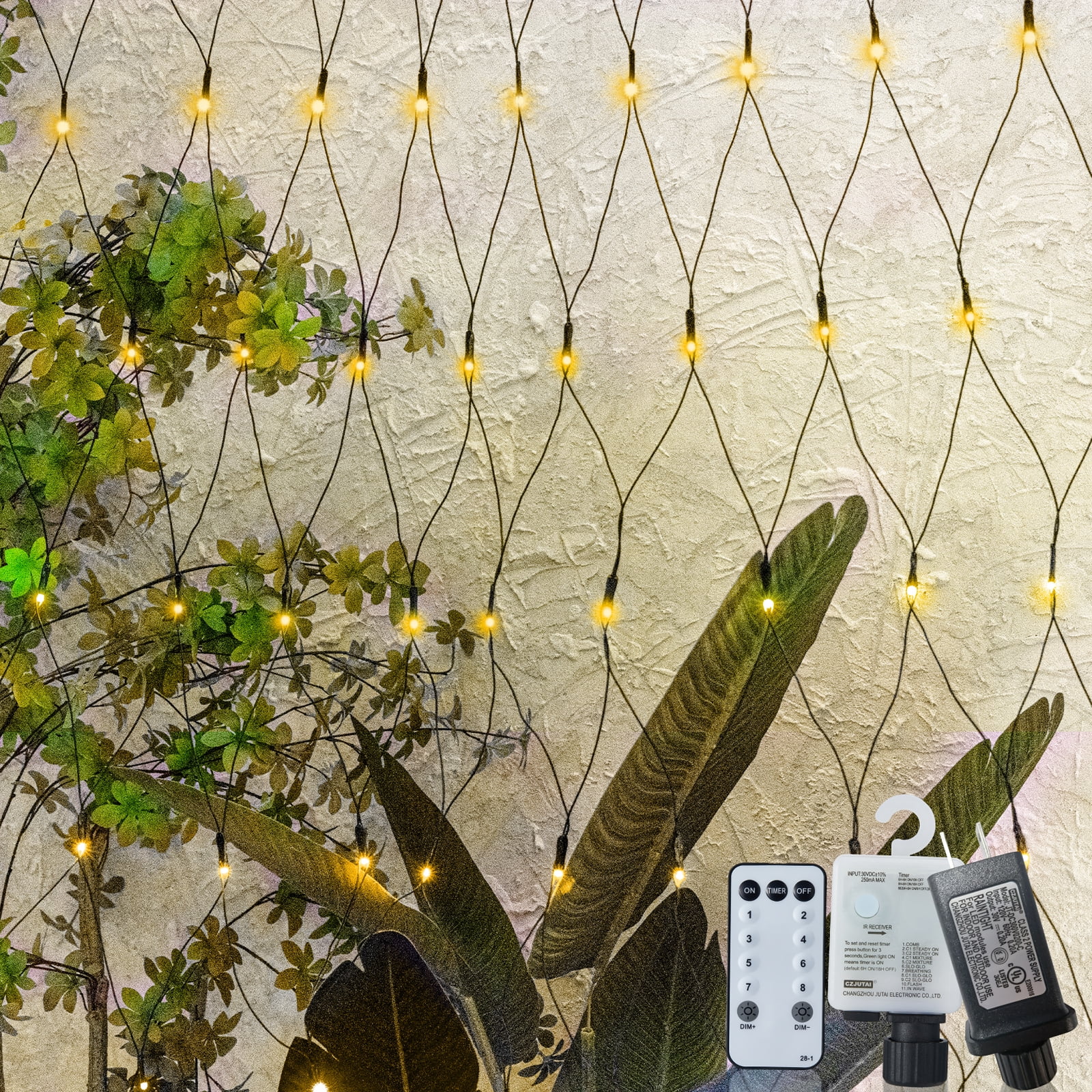 360 LED Christmas Mesh Net Light with 8 Modes & Remote, Connectable ...