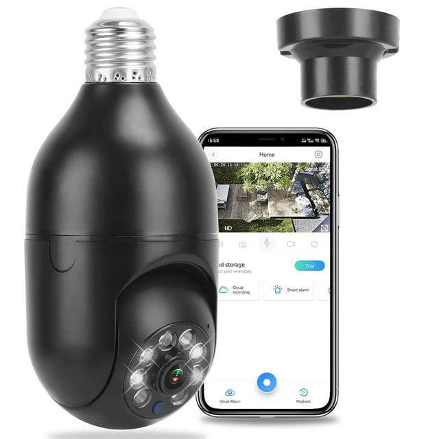 360° Light Bulb Camera Wireless Security Camera 1080p with Real-time ...