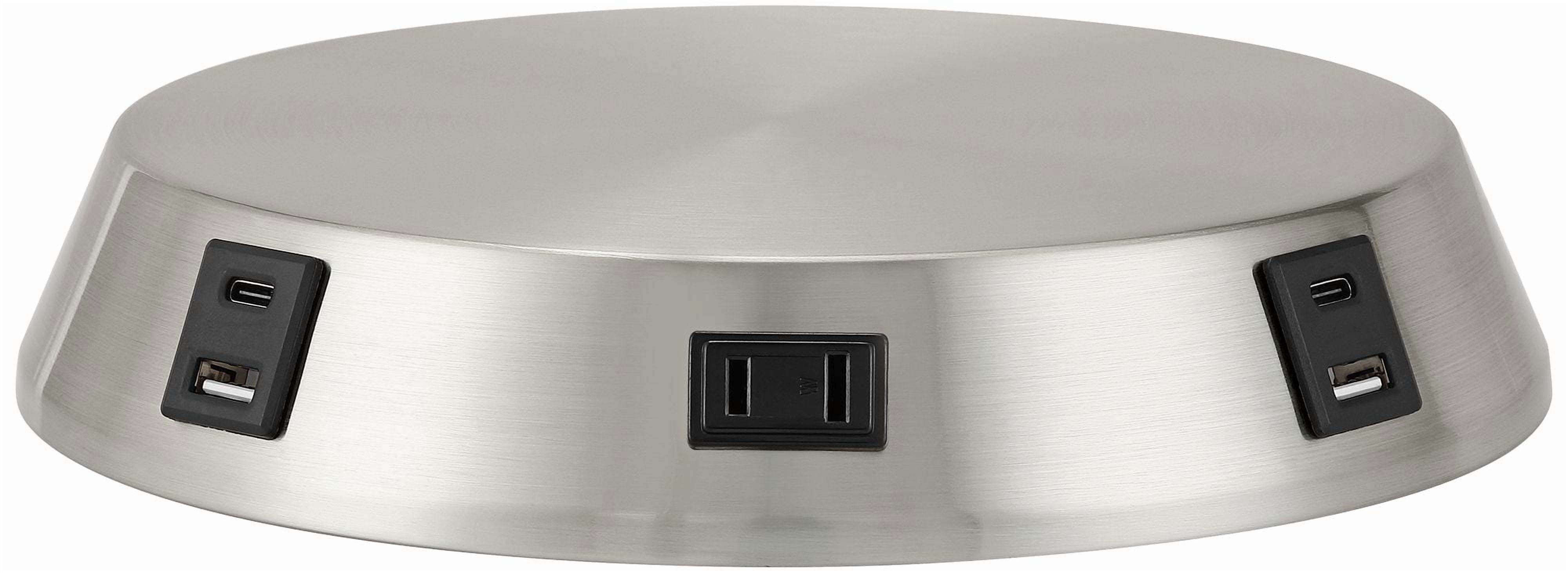 360 Lighting Universal USB Charging Workstation Base, Brushed Nickel ...