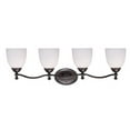 360 Lighting 31 3/4" Wide 4-Light Bronze and White Glass Bath Light ...