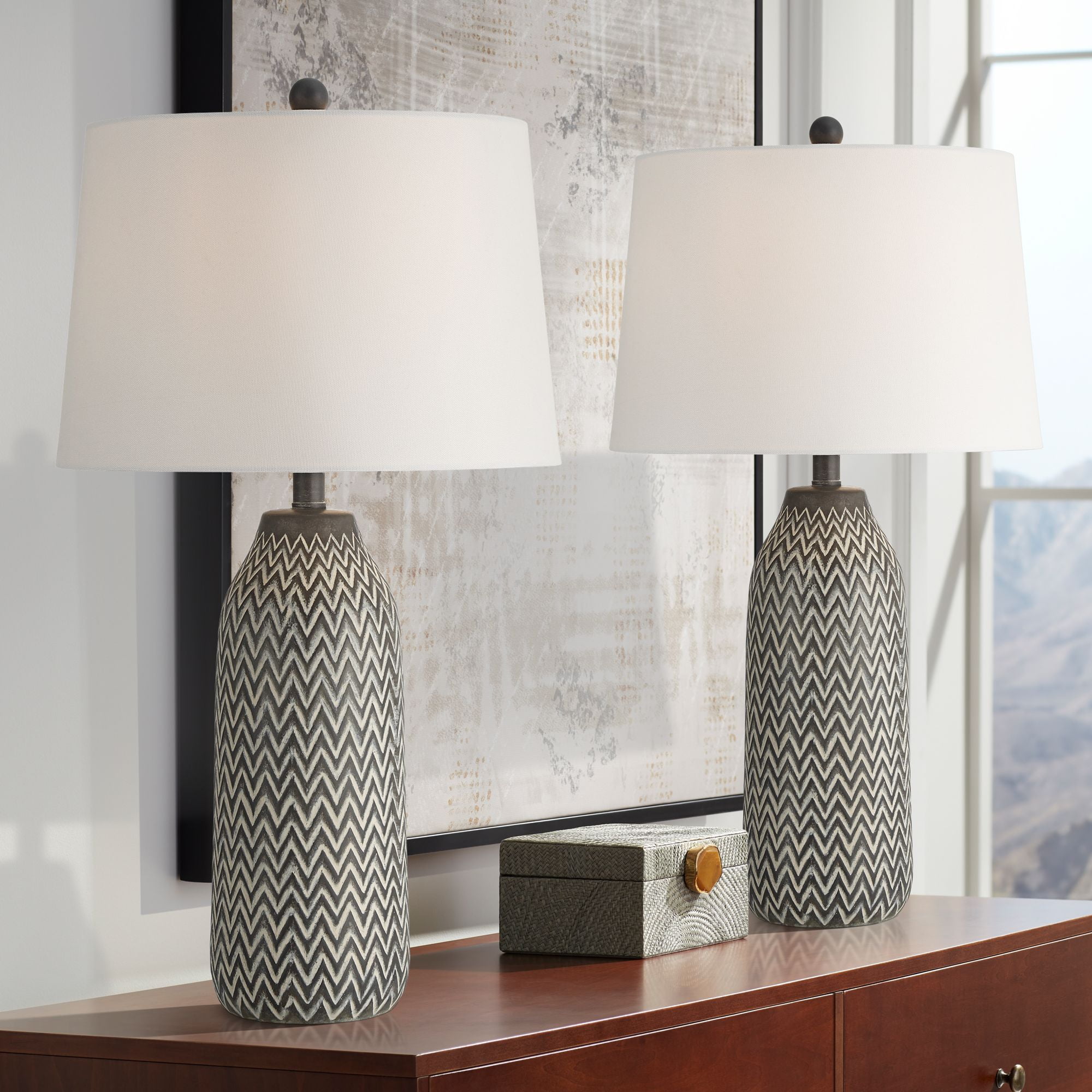 360 Lighting Arizona 27 1/2" Tall Modern Southwestern 3-Way Table Lamps ...