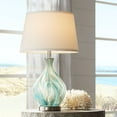 360 Lighting Cirrus Accent Table Lamp 22 Inch Blue Gray Art Glass with ...