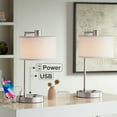 360 Lighting Colby Modern Desk Lamps 21" High Set of 2 Brushed Nickel ...