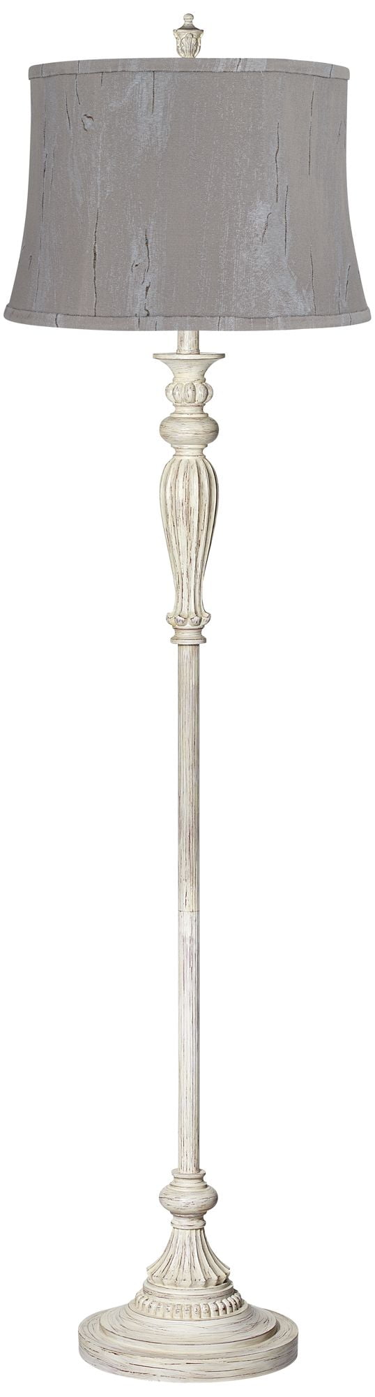 360 Lighting Colonnade 60"H Antique White w/ Treble Gray Shade Floor ...