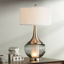 Simple Designs 1 Light Tear Drop Table Lamp, Brushed Nickel - Walmart.com