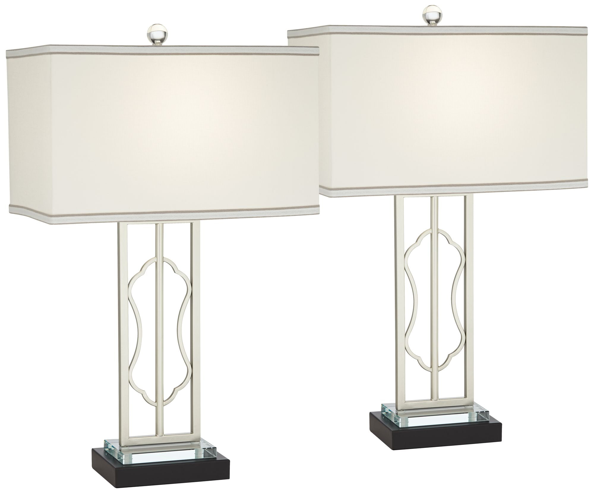 360 Lighting Crest 26" High Modern Luxe Table Lamps Set of 2 Silver ...