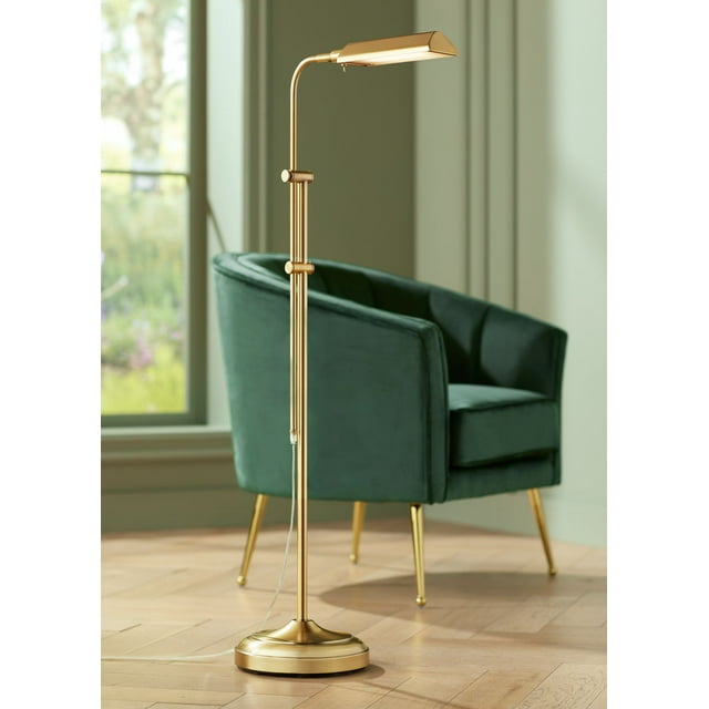 360 Lighting Culver LED Pharmacy Floor Lamp, Aged Brass, Adjustable 47 ...