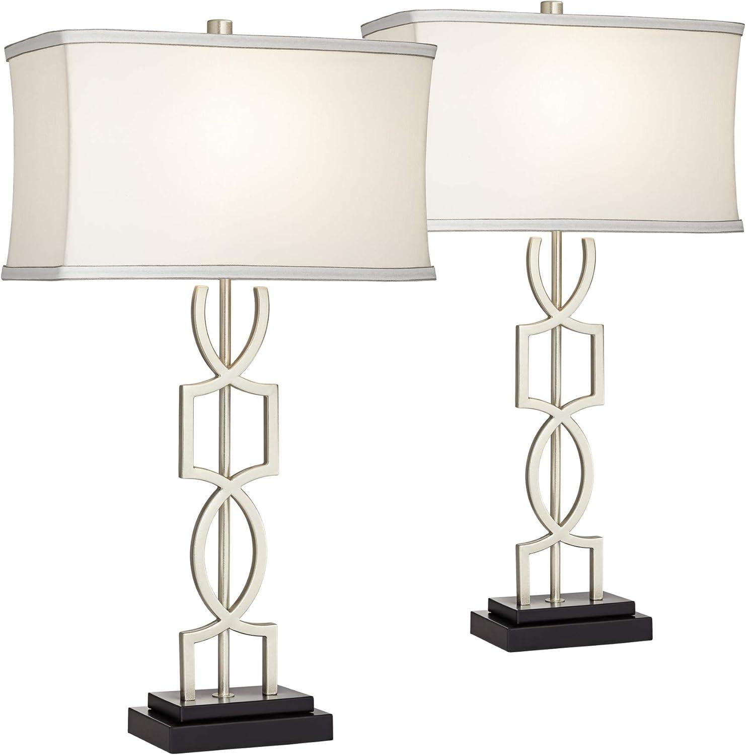 360 Lighting Evan Modern Table Lamps 28.5" Tall Set of 2 with USB ...