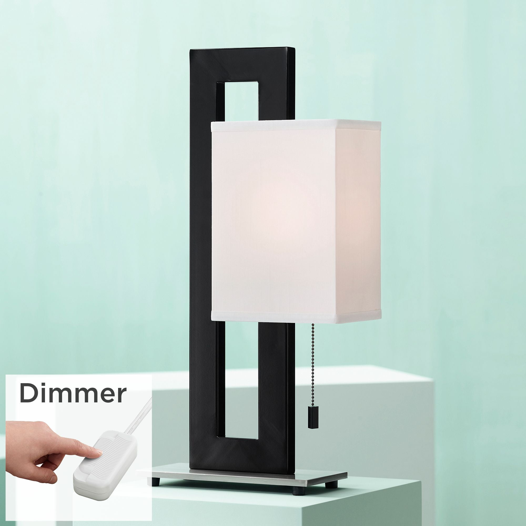 360 Lighting Floating Square Modern Accent Table Lamp 20 1/2" High ...