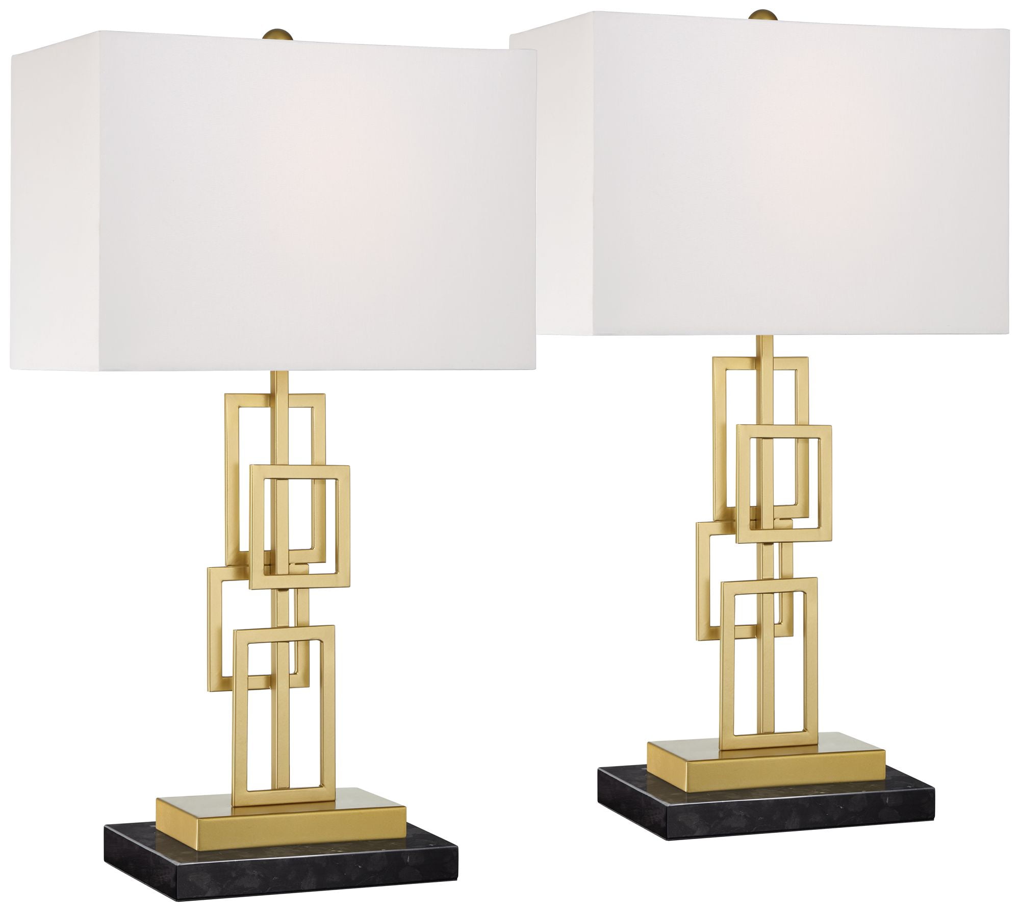 360 Lighting Gale Modern Mid Century Table Lamps Set of 2 with Black ...