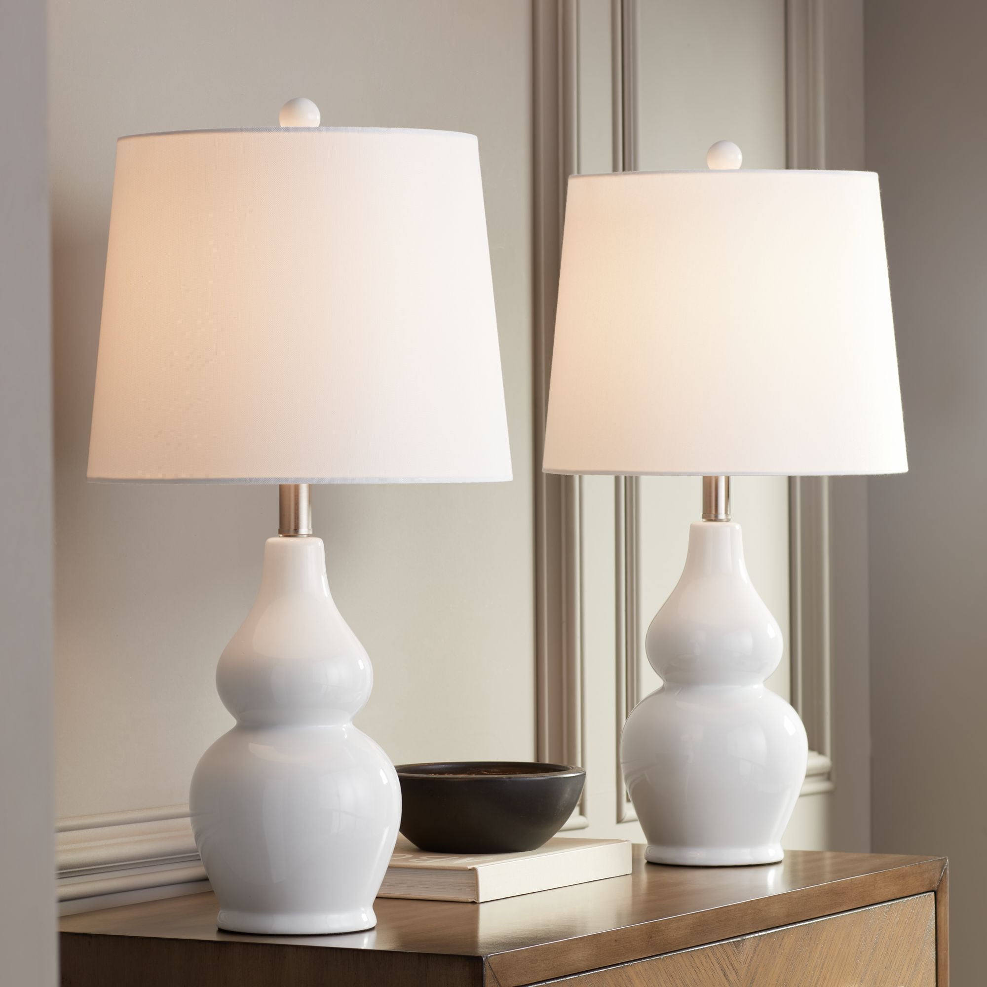 360 Lighting Jane 25" High Mid Century Modern Table Lamps Set of 2 WiFi ...