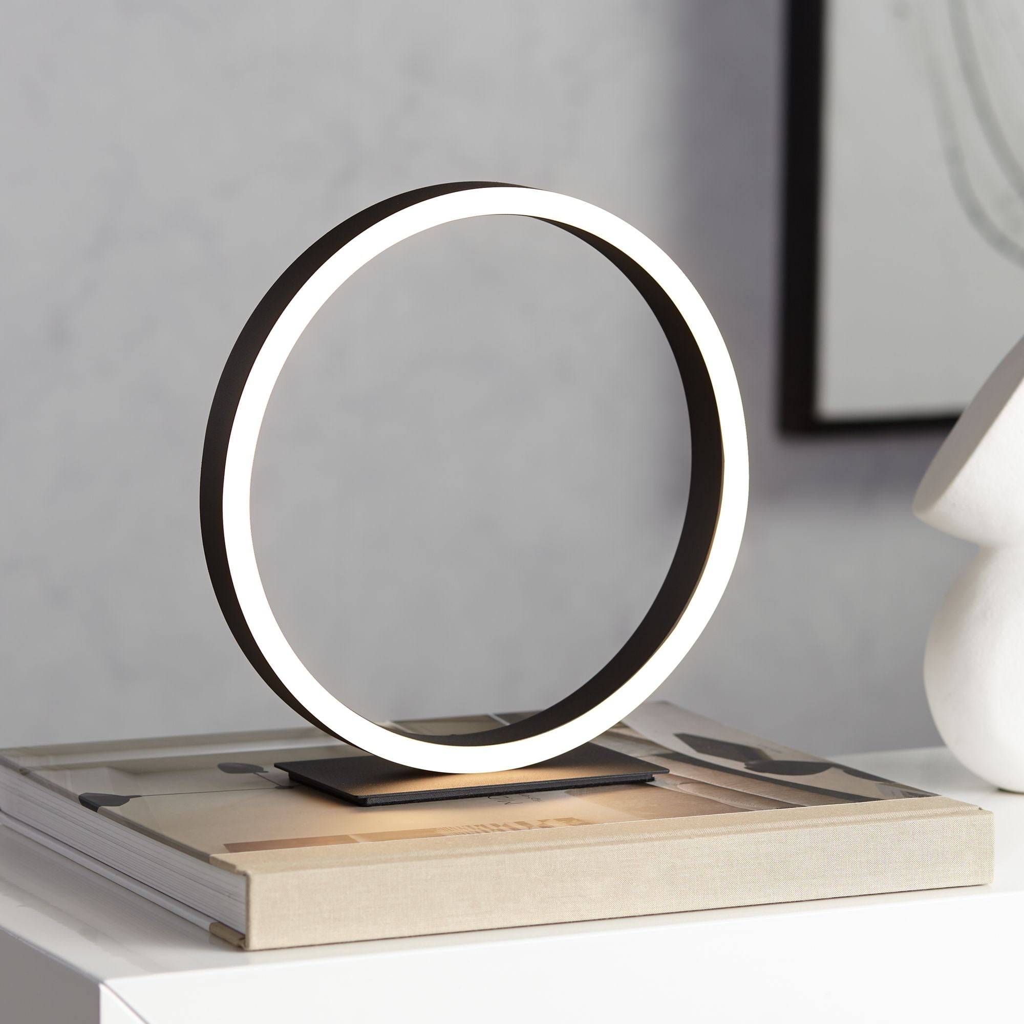 Possini Euro Avante Looped Ring 10" High Small Modern Accent Table Lamp ...