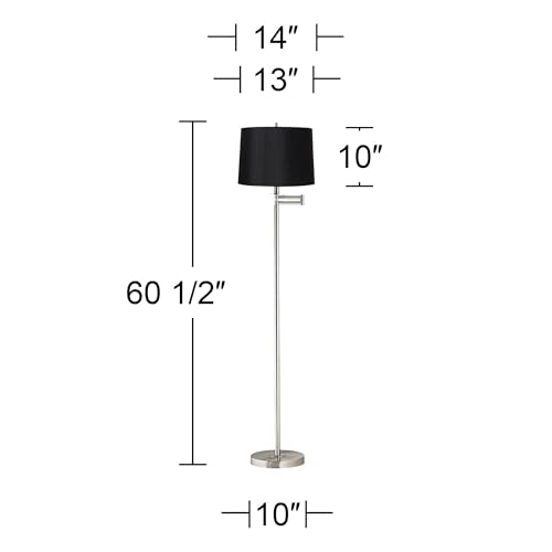 360 Lighting Modern Swing Arm Floor Lamp Standing 60 1/2" Tall Brushed ...