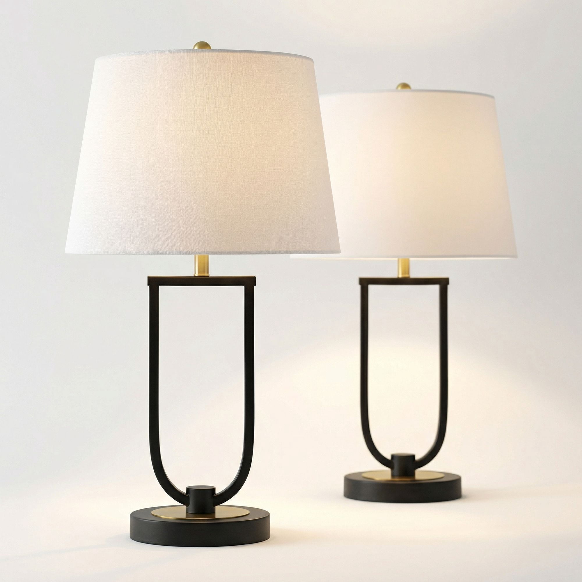 360 Lighting Pellana 24 3/4" High Black and Brass USB Table Lamp Set of ...