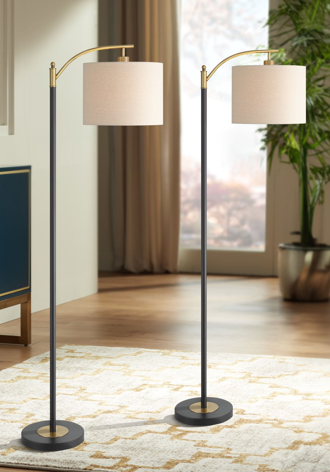 360 Lighting Rayna Mid Century Modern 61 1/2" Tall Standing Floor Lamps ...