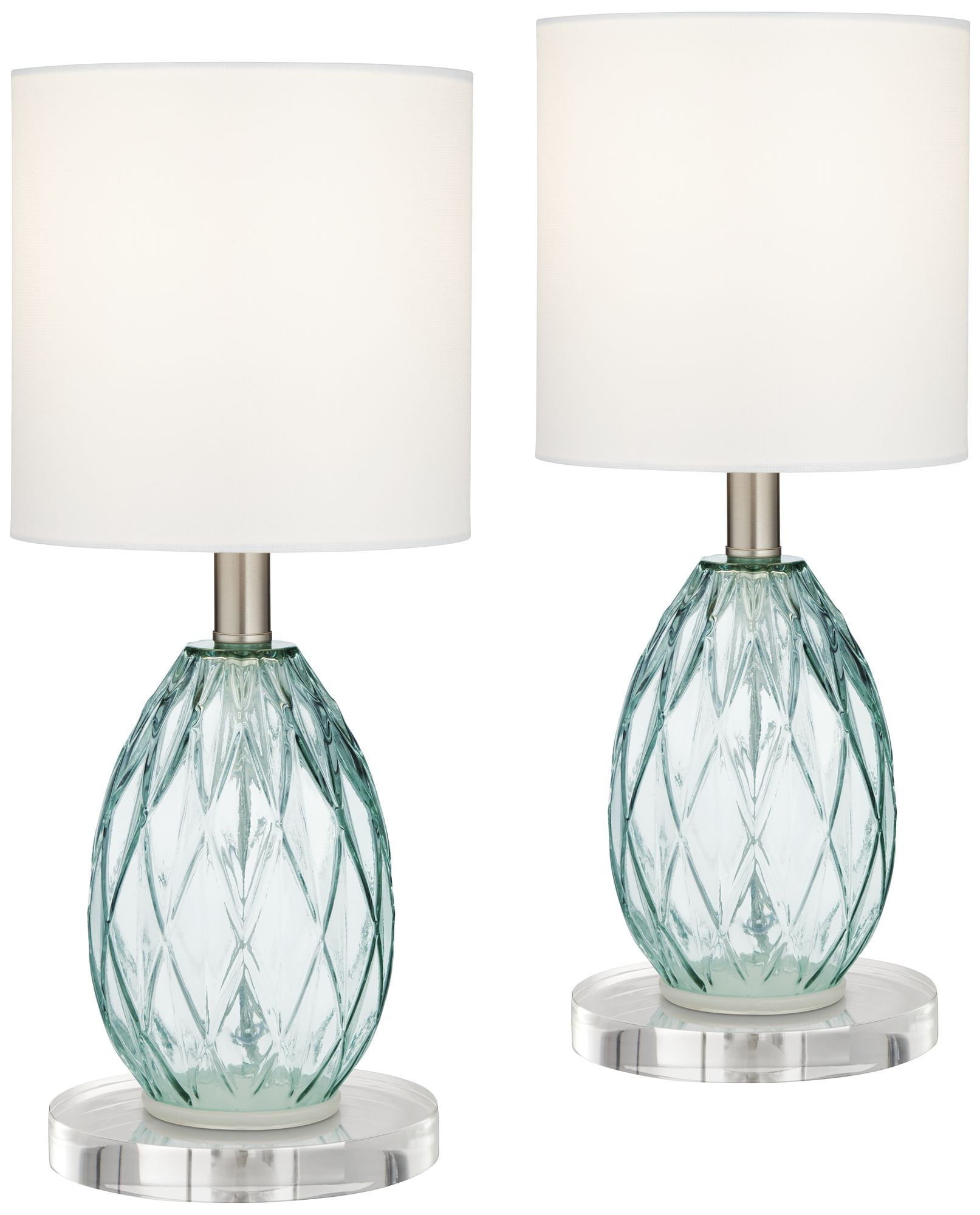 360 Lighting Rita Modern Accent Table Lamps Set of 2 with Round Risers ...